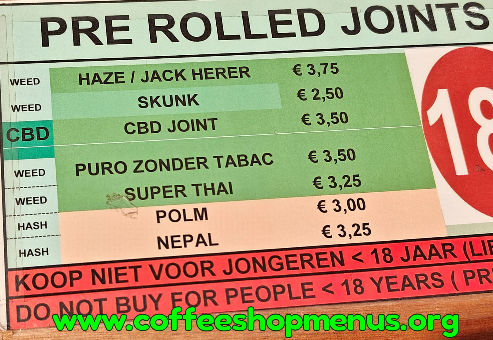 Sensi Smile Latest Menu - coffeeshopmenus.org