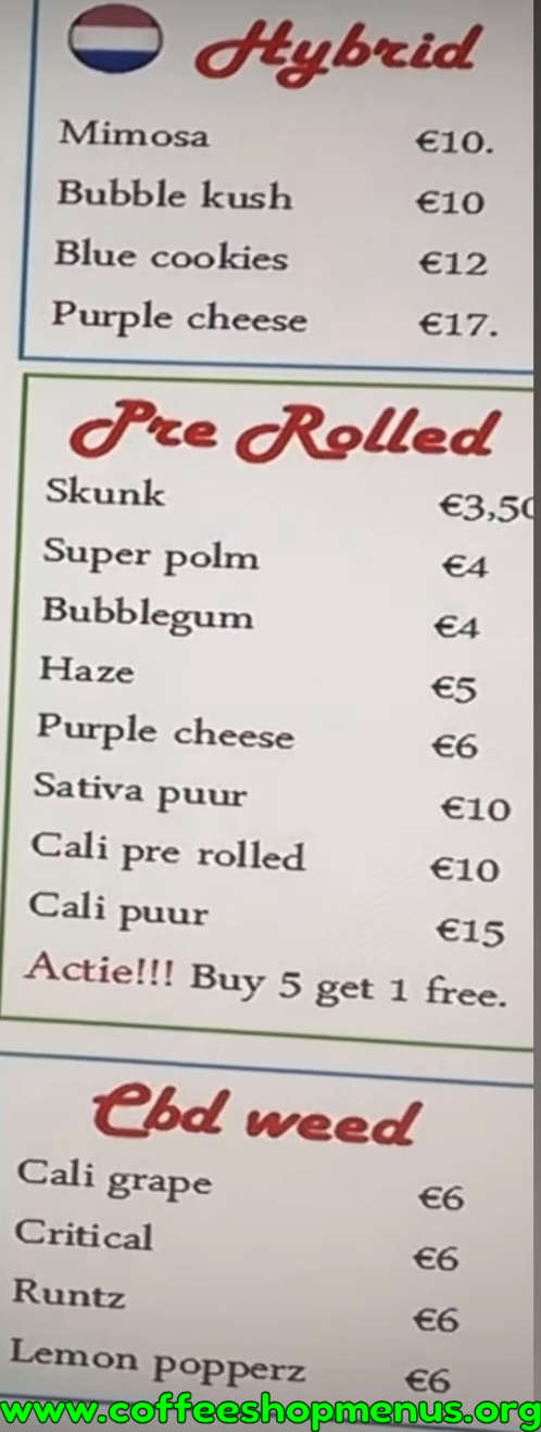 Sky High Latest Menu - coffeeshopmenus.org