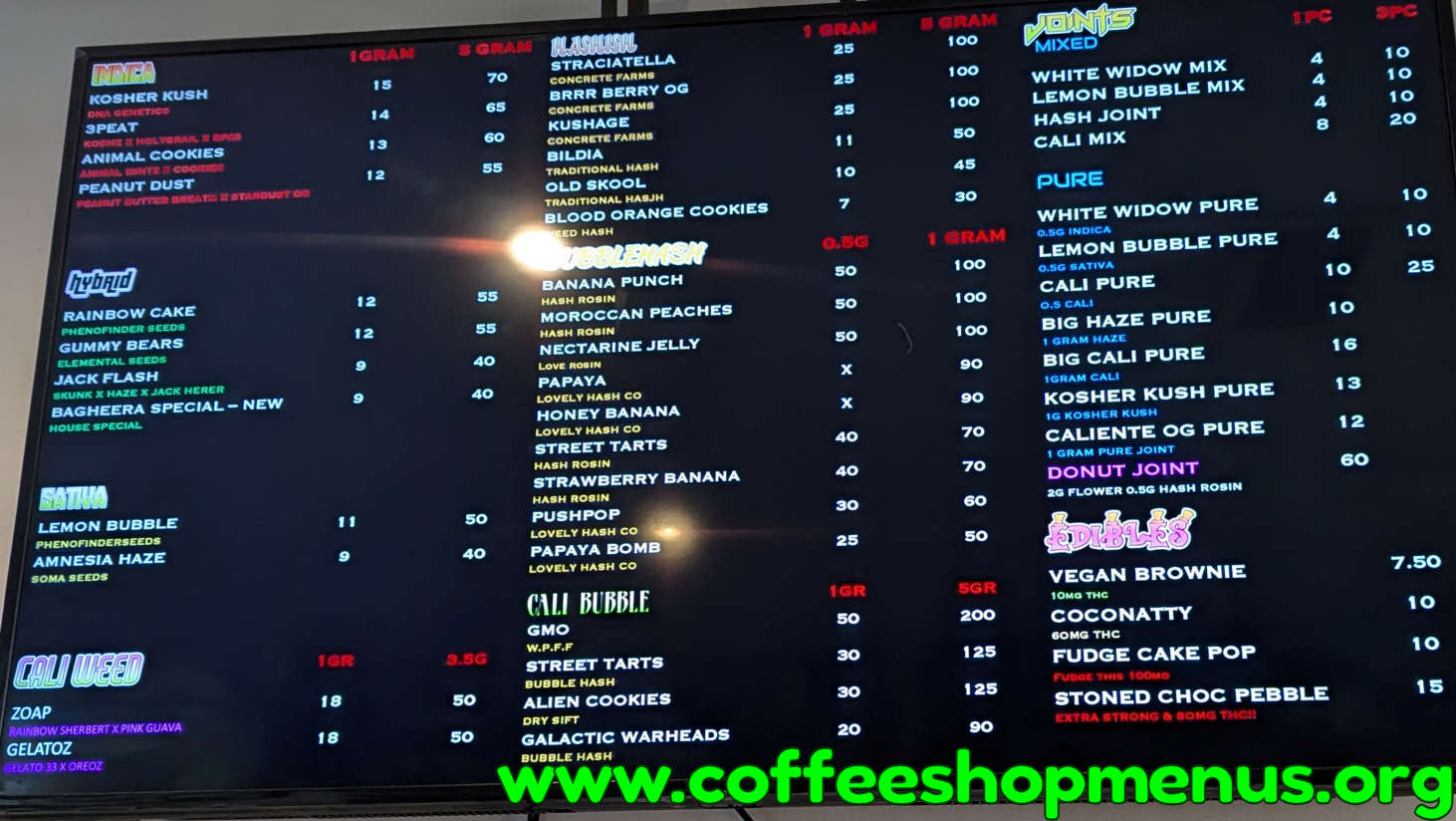 Bagheera Menus archive - coffeeshopmenus.org