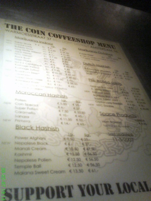 Coin Menus archive - coffeeshopmenus.org