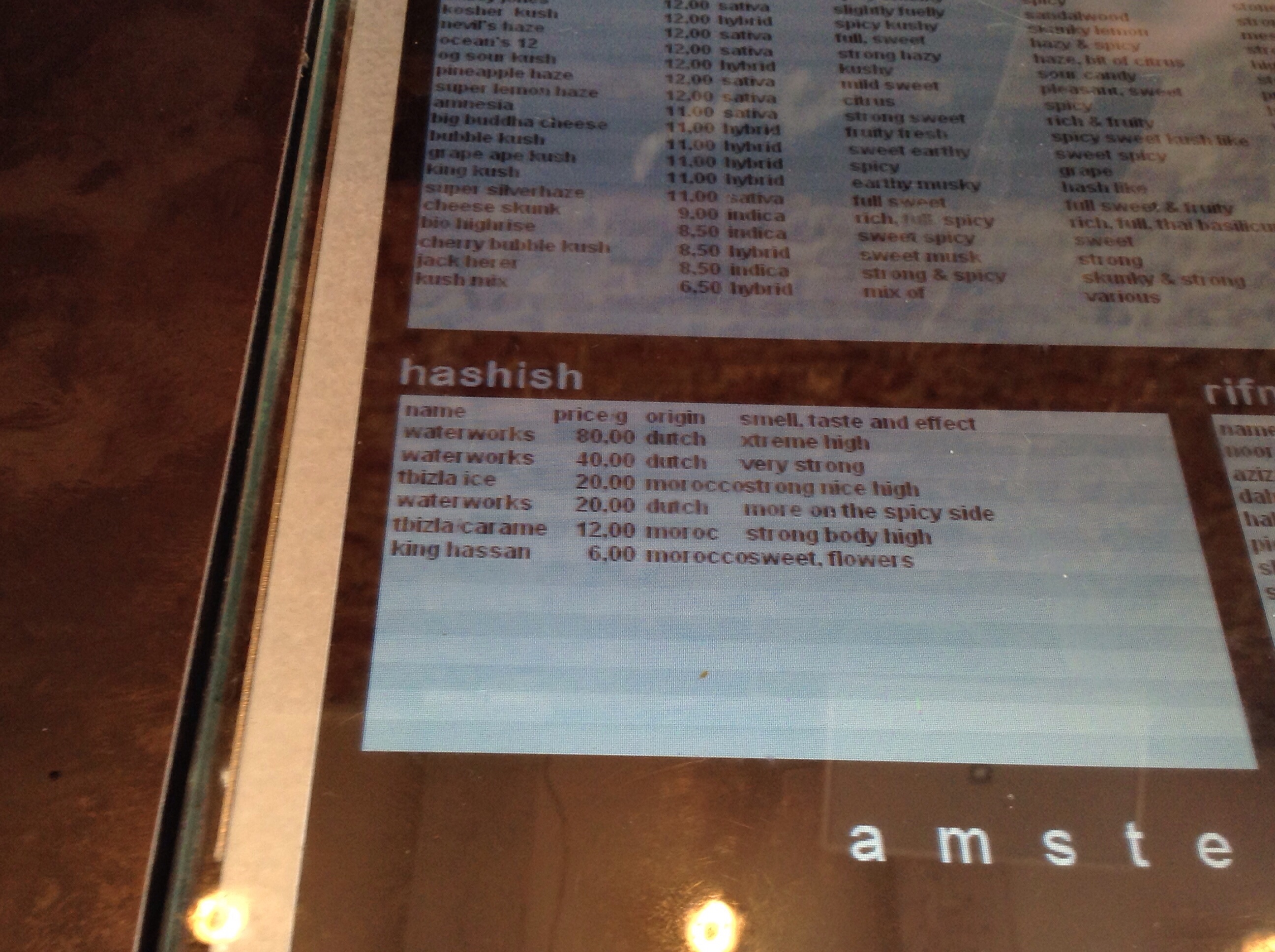 Dampkring 2 Menus archive - coffeeshopmenus.org