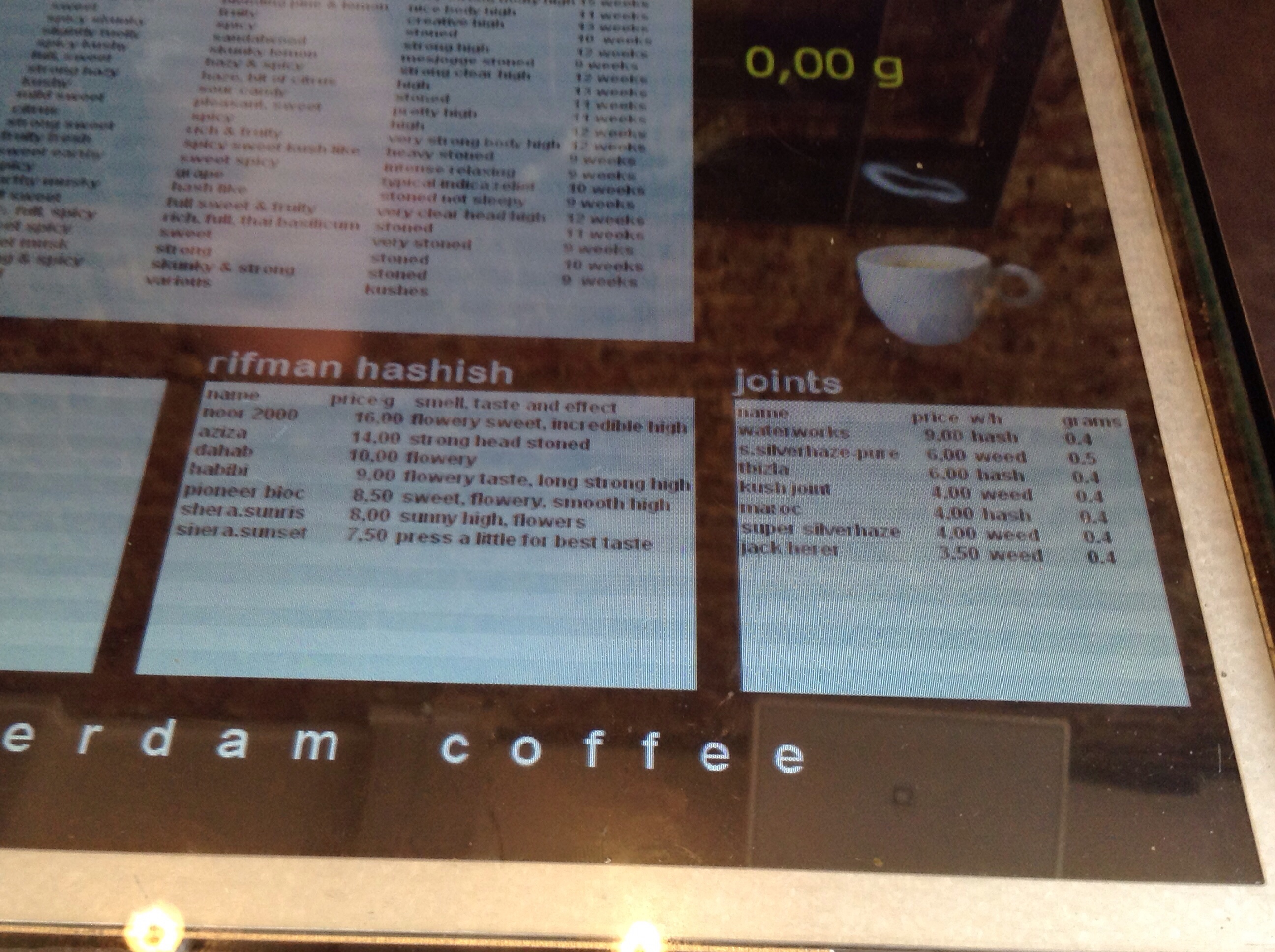 Dampkring 2 Menus archive - coffeeshopmenus.org