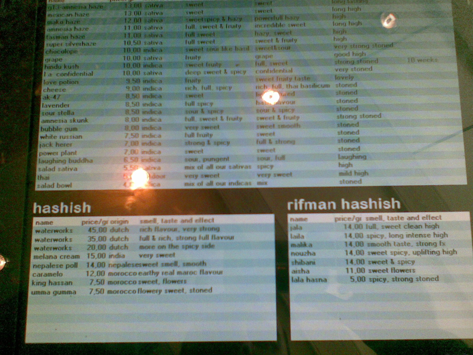 Dampkring 2 Menus archive - coffeeshopmenus.org