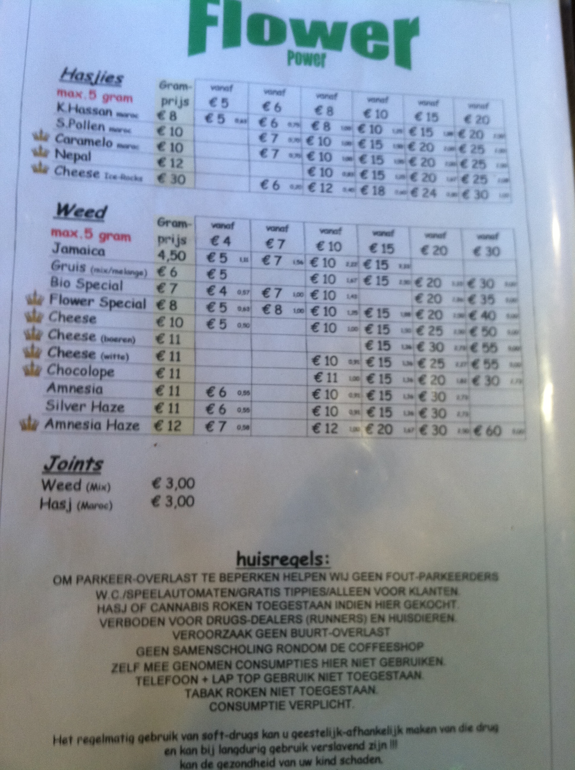 Flower Power Menus archive - coffeeshopmenus.org