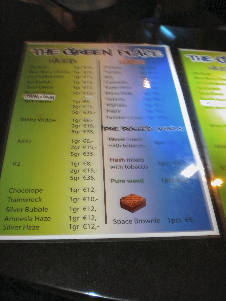 Green Place Menus archive - coffeeshopmenus.org