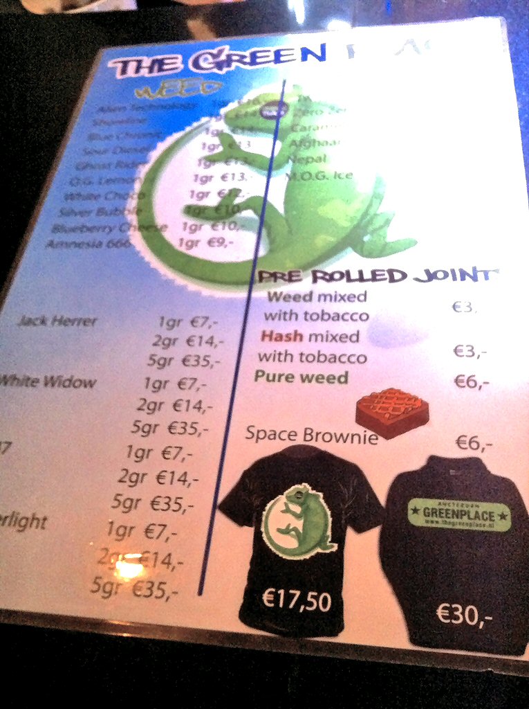 Green Place Menus archive - coffeeshopmenus.org
