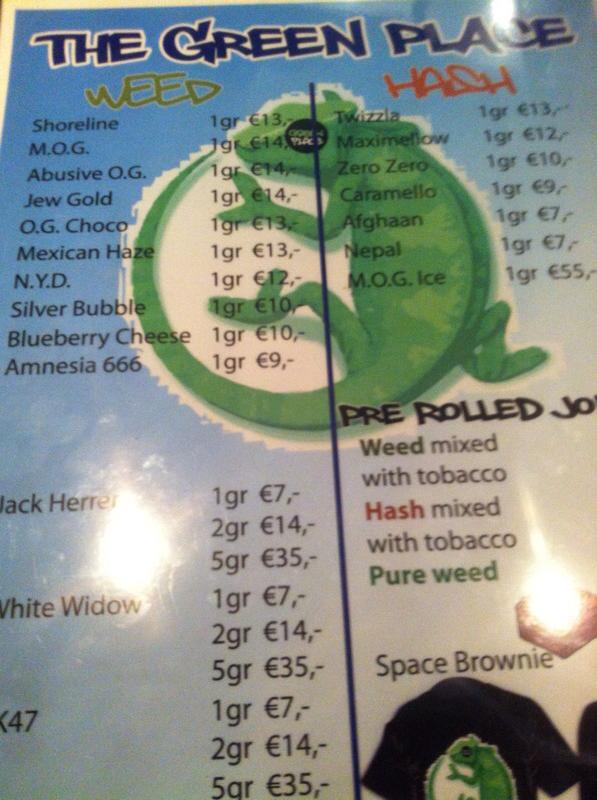 Green Place Menus archive - coffeeshopmenus.org