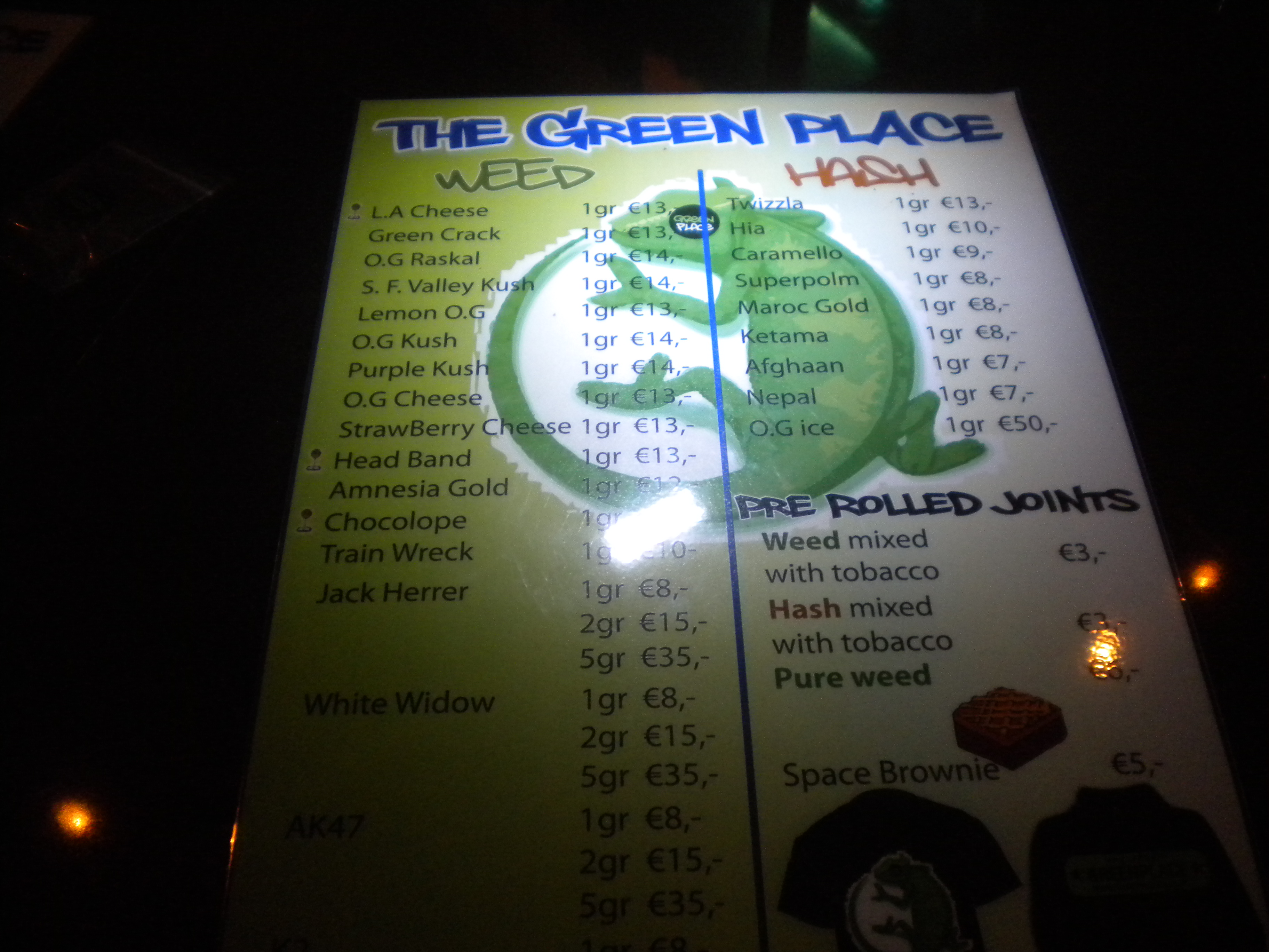 Green Place Menus archive - coffeeshopmenus.org