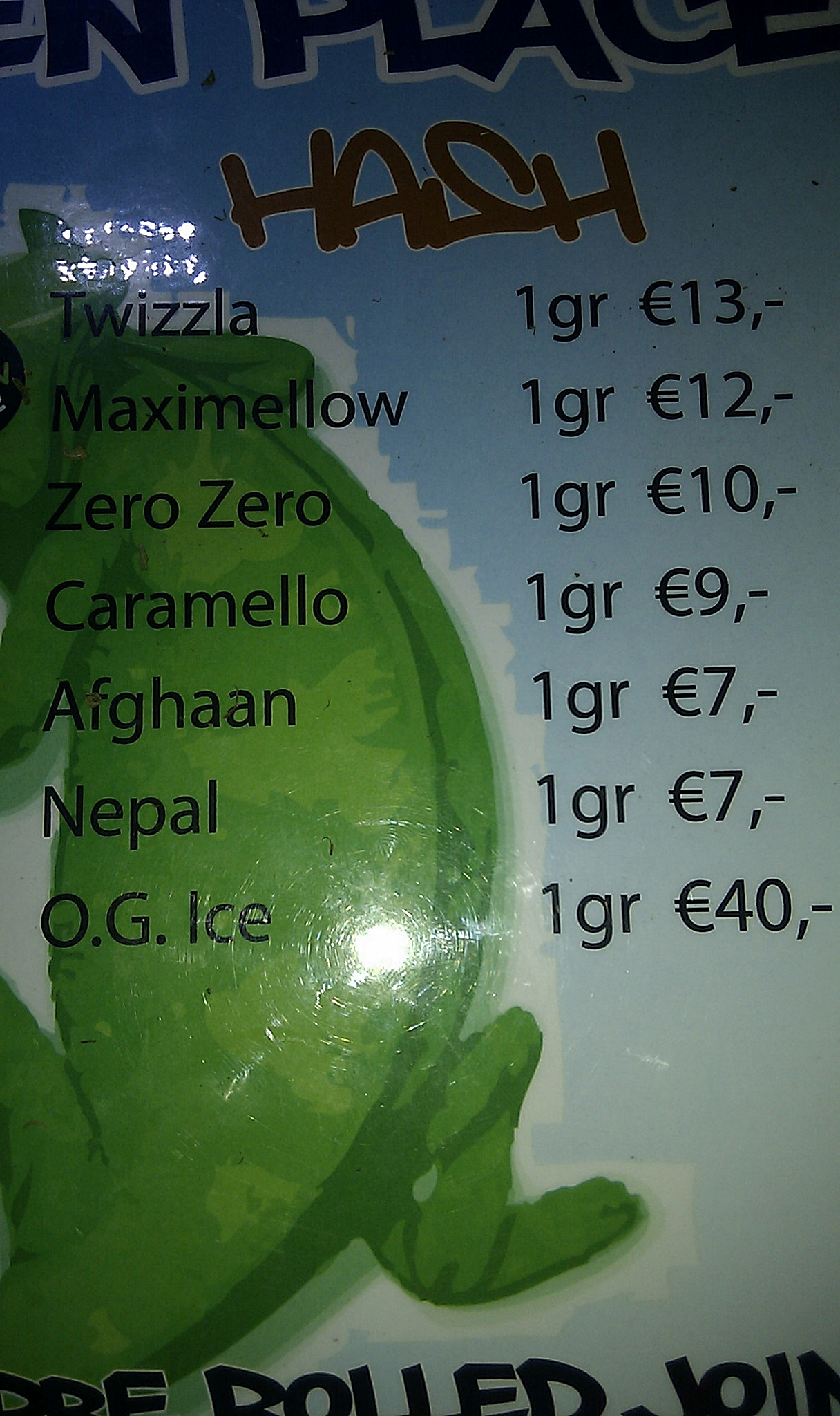 Green Place Menus archive - coffeeshopmenus.org