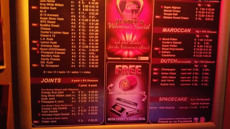 Hunter's Bar Latest Menu - coffeeshopmenus.org