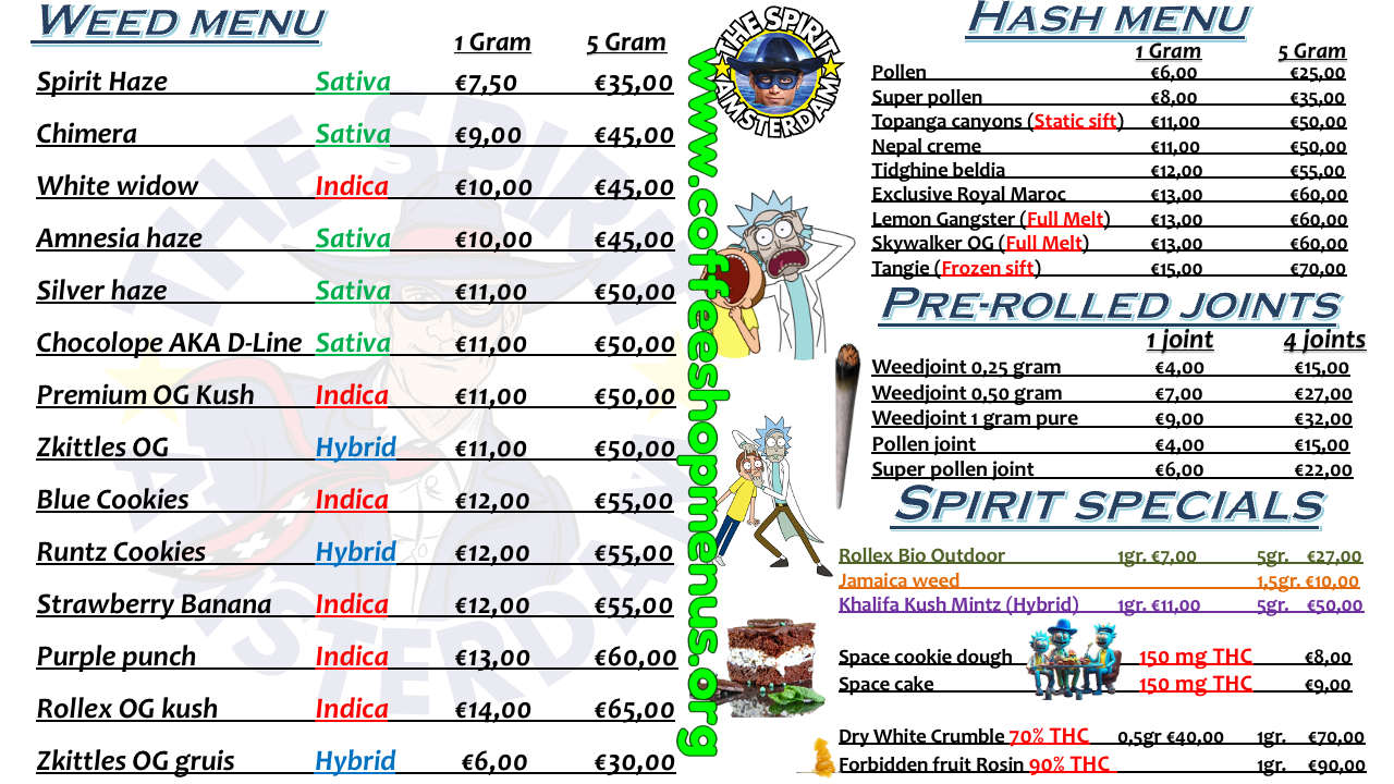 Spirit Latest Menu - coffeeshopmenus.org